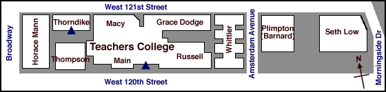 Columbia University Morningside Campus Map: Section B