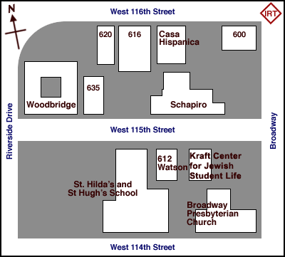 Columbia University Morningside Campus Map: Section G
